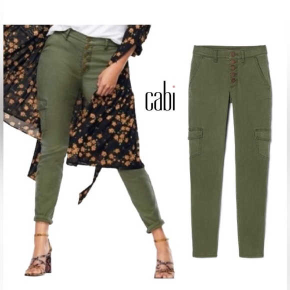 CAbi | Pants & Jumpsuits | Cabi Womens 8 Skinny Cargo Pant Olive Green ...